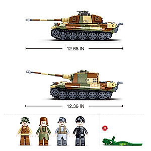 Sluban Army Battle of Budapest -The King Tiger Heavy Tank/Tiger Hunting Heavy Tank 2IN1 930pcs