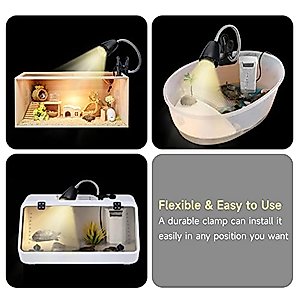 BOEESPAT Heat Lamp, UVA UVB Reptile Light with 360° Rotatable Hose and Timed, Heating Lamp with 4 Bulbs Suitable for Bearded Dragon Reptiles Turtle Lizard Snake (2 Heat Lamp wth 4 Bulb)