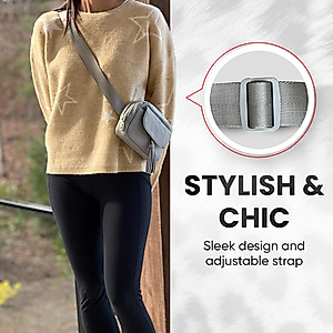 Cris Tassel Crossbody & Waist Bag with Adjustable Strap & Interchangeable Tassels – Includes Inside Pocket, Front Pocket and Back Pocket with Zipper – Durable Nylon Material Ideal for Travel, Cycling