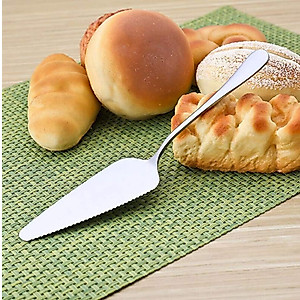 Cake Server Set Wedding Pie Cutting Set 6 Pcs Pizza Server Stainless Steel Pie Cutter with Smooth Edge and Exquisite Pattern for Pastry Dessert Pizza, Silver