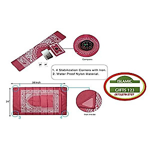 litymitzromq Ultra Soft Indoor Area Rugs, Portable Islamic Muslim Religious Compass Prayer Carpet Mat Pad Festival Supply Muslim Prayer Mat Red