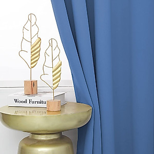 QSYFCTTEX Blackout Curtains for Bedroom - Grommet Thermal Insulated Room Darkening Curtains for Living Room Set of 2 Panels (42 x 96 Inch, Light Blue)