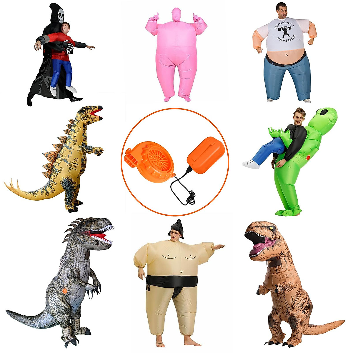 Uderwarb Inflatable Costume Fan Replacement, Mini Blower Fan Dinosaur Pump for Inflatable Costume Blow Up