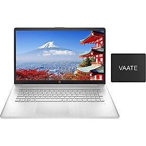 2021 HP 17 Laptop, AMD Ryzen 5 5500U(Beat i7-1065G7) 16GB RAM 1TB SSD, 17.3 in FHD Display, Webcam for Zoom, HDMI, Wi-Fi, Lightweight Thin Design, Win 10-Free Windows 11 Upgrade| VAATE Bundle