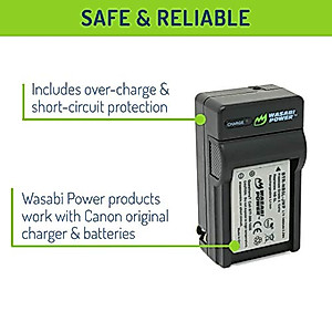 Wasabi Power Battery (2-Pack) and Charger for Canon NB-5L and Canon PowerShot S100, S110, SD700 IS, SD790 IS, SD800 IS, SD850 IS, SD870 IS, SD880 IS, SD890 IS, SD900 IS, SD950 IS, SD970 IS, SD990 IS, SX200 IS, SX210 IS, SX220 IS, SX230 HS