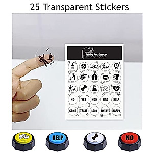 RIBOSY Soundboard, 4 Recordable Buttons with 2 Mats and 25 Stickers - Record and Playback Any Custom Message to Teach Your Dog Voice What They Want