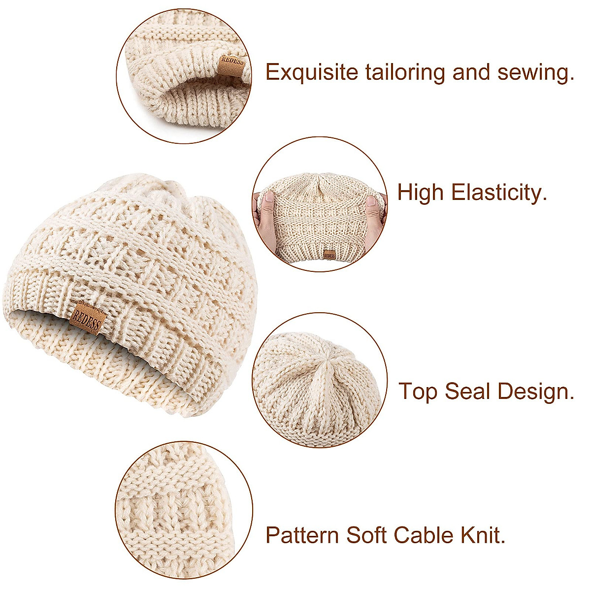 REDESS Baby Kids Winter Warm Hats, Infant Toddler Children Beanie Knit Cap Girls Boys