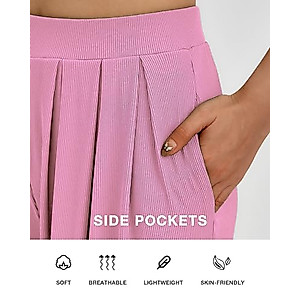 BTFBM Women 2 Piece Outfits 2024 Spring Summer Tracksuits Mock Neck Sleeveless Cutout Crop Top Wide Leg Pants Sweatsuits(Solid Pink, X-Large)