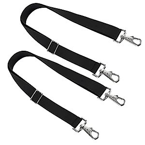 Premium Horse Blanket Sheet Leg Straps, Replacement Stretchy Belly Strap with Double Swivel Snaps, Adjustable Length from 24 to 42 Inch Black(2 Pcs)