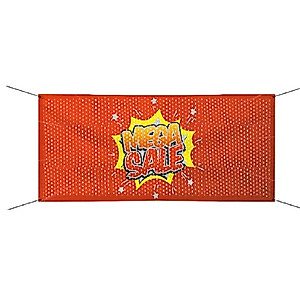 BannerBuzz Custom Fabric Mesh Banner, 115 GSM Polyester Mesh Fabric, Hemmed Edges with Grommets, Single Sided Print, 1440 DPI Dye Sublimation Printing (8’ W X 5’H)