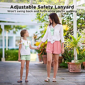 OUTXE Personal Necklace Mini Fan 3000mAh Hands-Free Portable Fan USB 3 Settings, Folding Electric Cooling Fan Handheld Fan