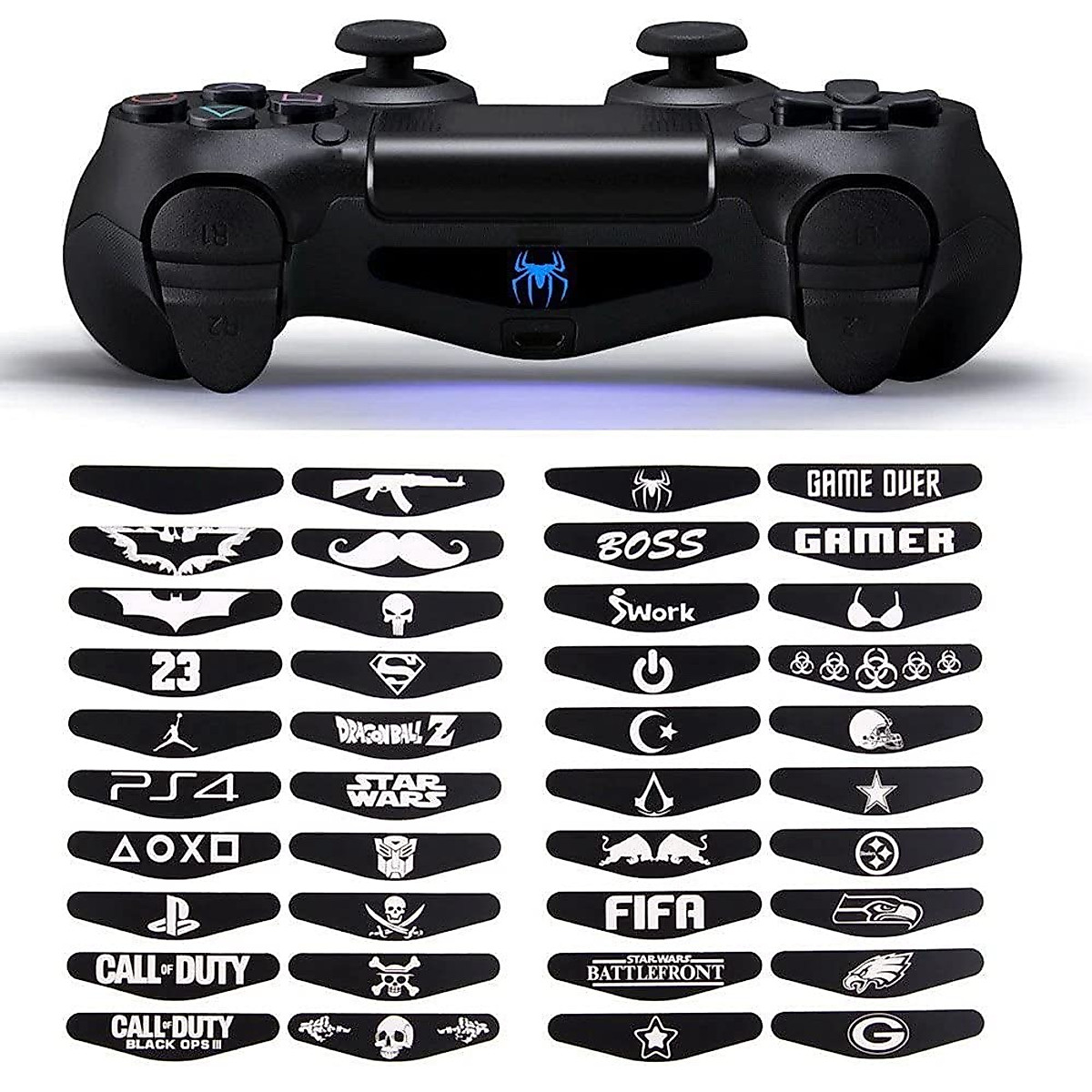 Light Bar Sticker Decal LED Cover Lightbar Decals Film Replacement for Sony PS4 PS4 Slim PS4 Pro Controller