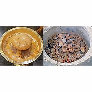 Odishabazaar Baked Kulhar Kulhad Cups Tandoori Chai Tea Cup Set of 6 (3.38 oz)