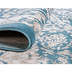 Unique Loom Oslo Collection Traditional Botanical Teal Area Rug (5' x 8')