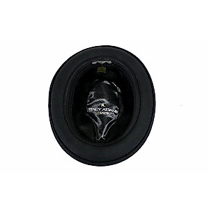 STACY ADAMS Men's Wool Felt Pinch Front Fedora Hat Black