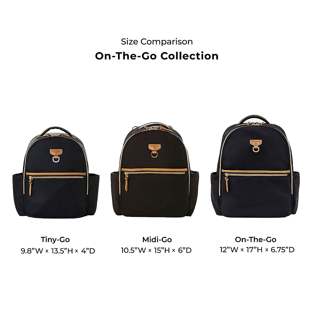 TWELVElittle Tiny Go Backpack Diaper Bag - Diaper Baby Bag with Changing Pad, Multiple Insulated Pockets in Grey Twinkle