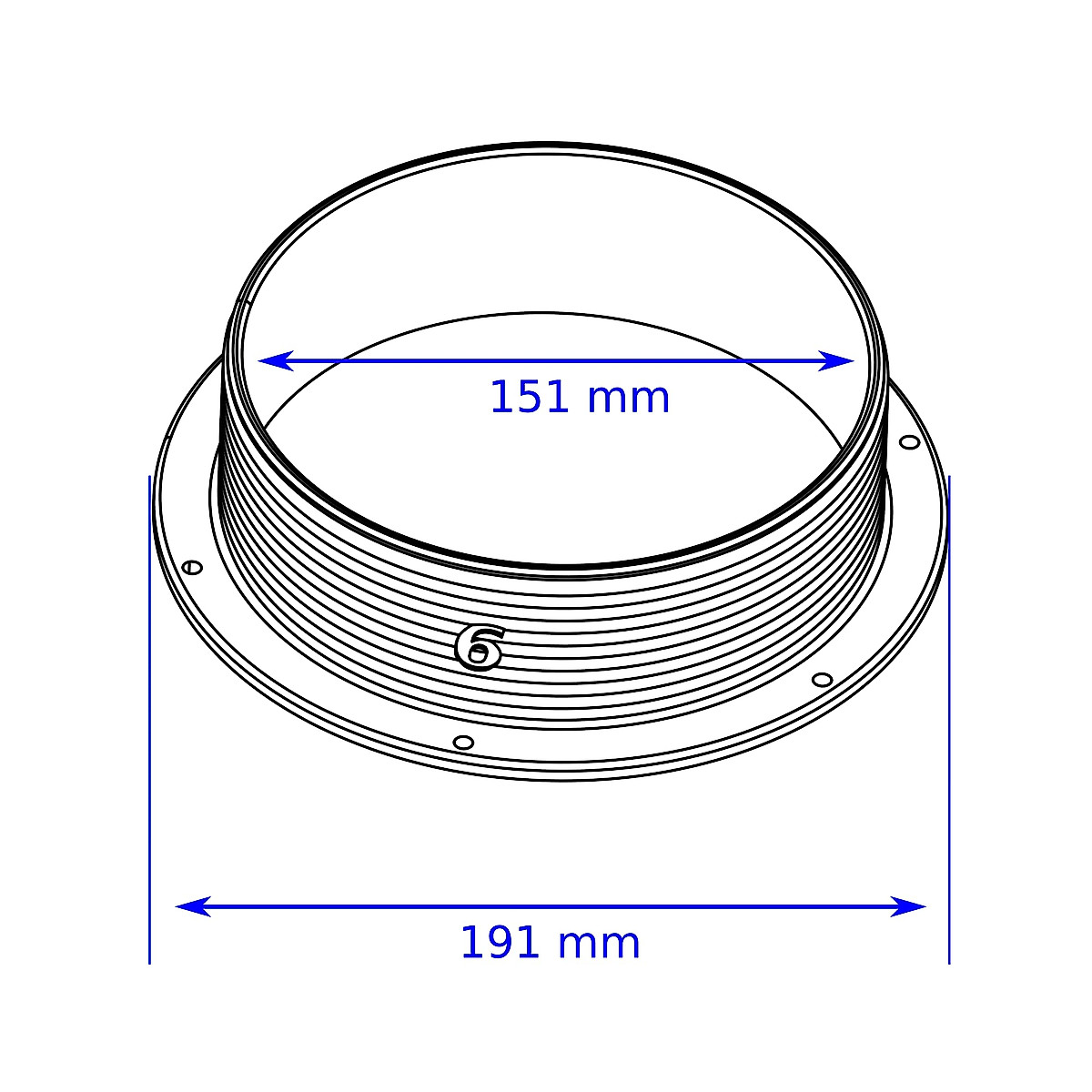 intulon 6-inch Tube Portable AC Air Conditioner/Fan Exhaust Plastic Hose Flange Wall Mount - Counter-Clockwise thread 6CCWMOUNT,Off White