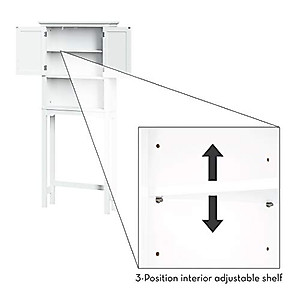 RiverRidge, White Somerset Bathroom Over the Toilet Storage Spacesaver with Open Shelf and Two Doors