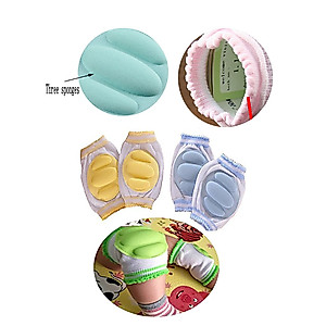 Hillento Elastic Unisex Infant Toddler Baby Kneepads, 3 Pairs, Random Color
