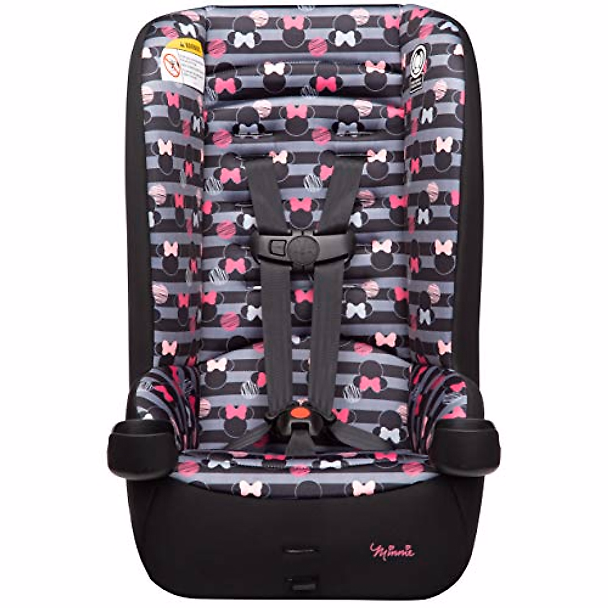 Disney Baby Jive 2 in 1 Convertible Car Seat,Rear-Facing 5-40 pounds and Forward-Facing 22-65 pounds, Minnie Stripes