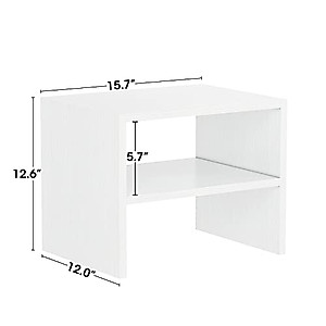 WAHEY Shoes Rack, Stackable 2 Shelf Wood Closet Organizer Unit, FSSR001