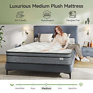 Yaak Full Size Mattress 12 Inch, Hybrid Full Mattress in a Box, Individual Pocket Spring Double Bed Mattress with Breathable Memory Foam, Pressure Relief, Medium Firm Mattress Full Size 75"x54"x12"