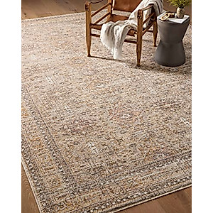 Loloi Angela Rose Blake Collection BLA-06 Oatmeal/Spice 7'-10" x 10'-2", .25" Pile Height, Fringe, Area Rug