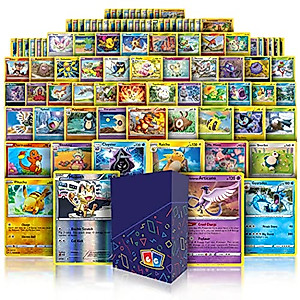 Holo Rare Card Bundle | 100+ Authentic Cards | Bonus 5 Rare Cards | Plus 5 Holo Rares or Reverse Holos | GG Deck Box Compatible with Pokemon Cards