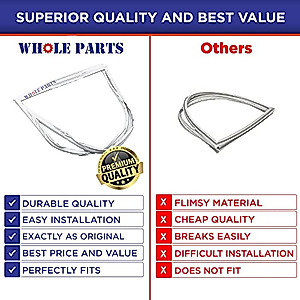 Whole Parts Refrigerator French Door Gasket (White) Part# 241778301 - Replacement & Compatible with Some Crosley, Electrolux and Kenmore Refrigerators