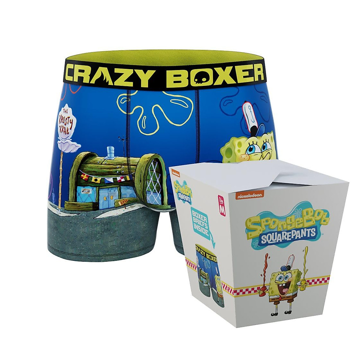CRAZYBOXER Men's Underwear Spongebob Squarepants Comfortable Original Boxer Brief Resistant