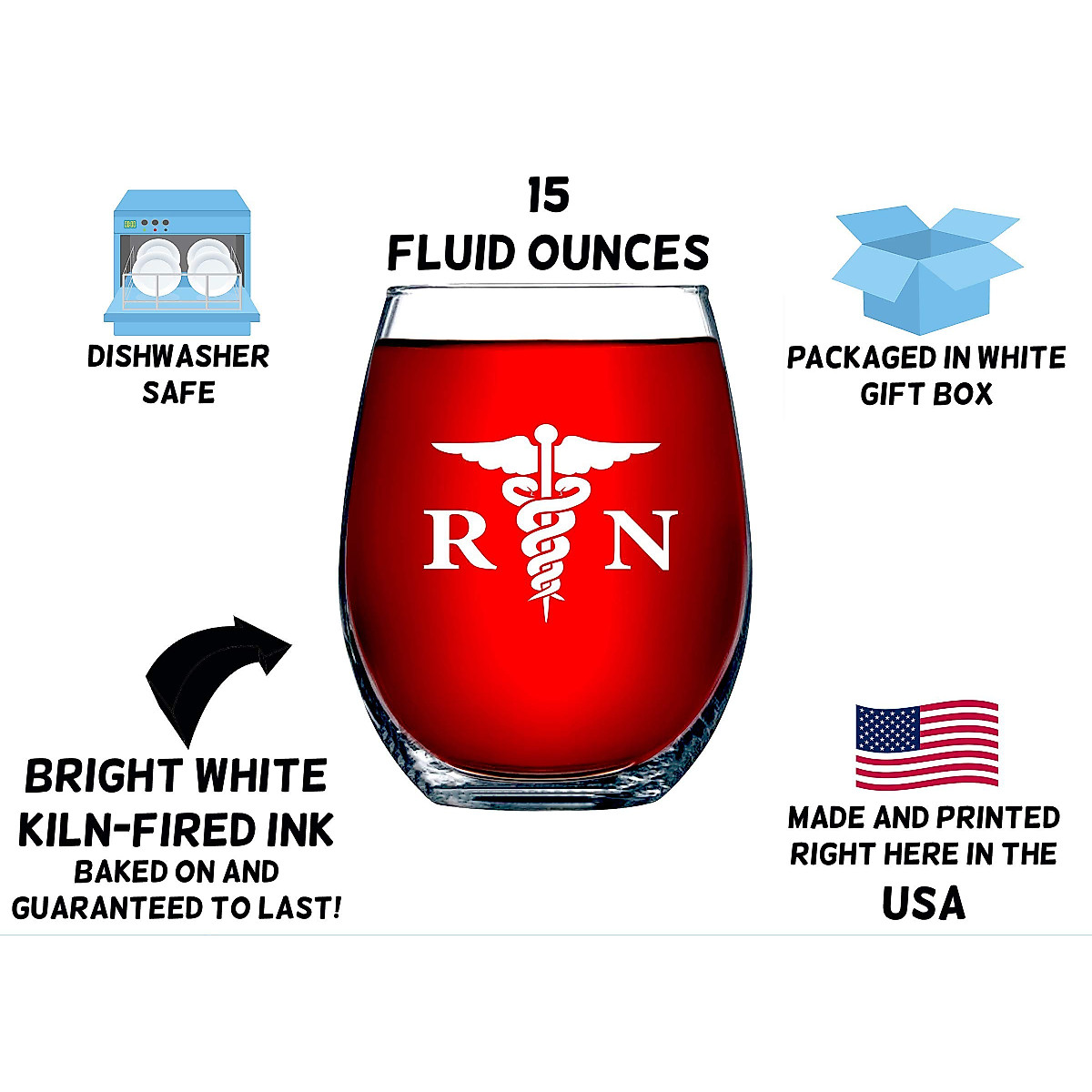 Funny Bone Products Nurse Gifts For Women RN – Good Day, Bad Day, Don’t Ask Novelty Wine Glass 15 OZ – Funny Gifts For Nurses, For Women, For Men, RN Nursing Gifts, CoWorker Gift, Nursing Students