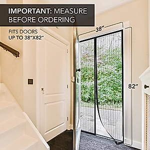 Easy Install, Self-Closing, Pet Friendly Walk Through Door Screen Magnetic Closure (38"x82") - The Original Mesh Magnetic Screen Door for Sliding Door Keeps Bugs Out - Magnetic Screen Door Flux Phenom