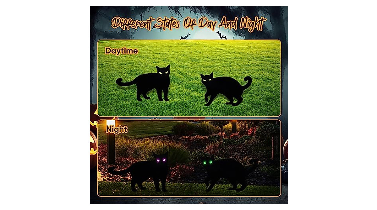 Halloween LED Glowing Cat Eyes - Spooky Outdoor Decor