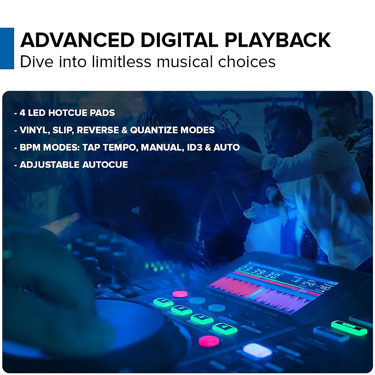 Gemini Sound MDJ-600: Professional CD & USB DJ Media Player with 4.3" Display, Touch-Capacitive Jogwheels, MIDI Controller – Versatile DJ Deck for Beginners and Pros