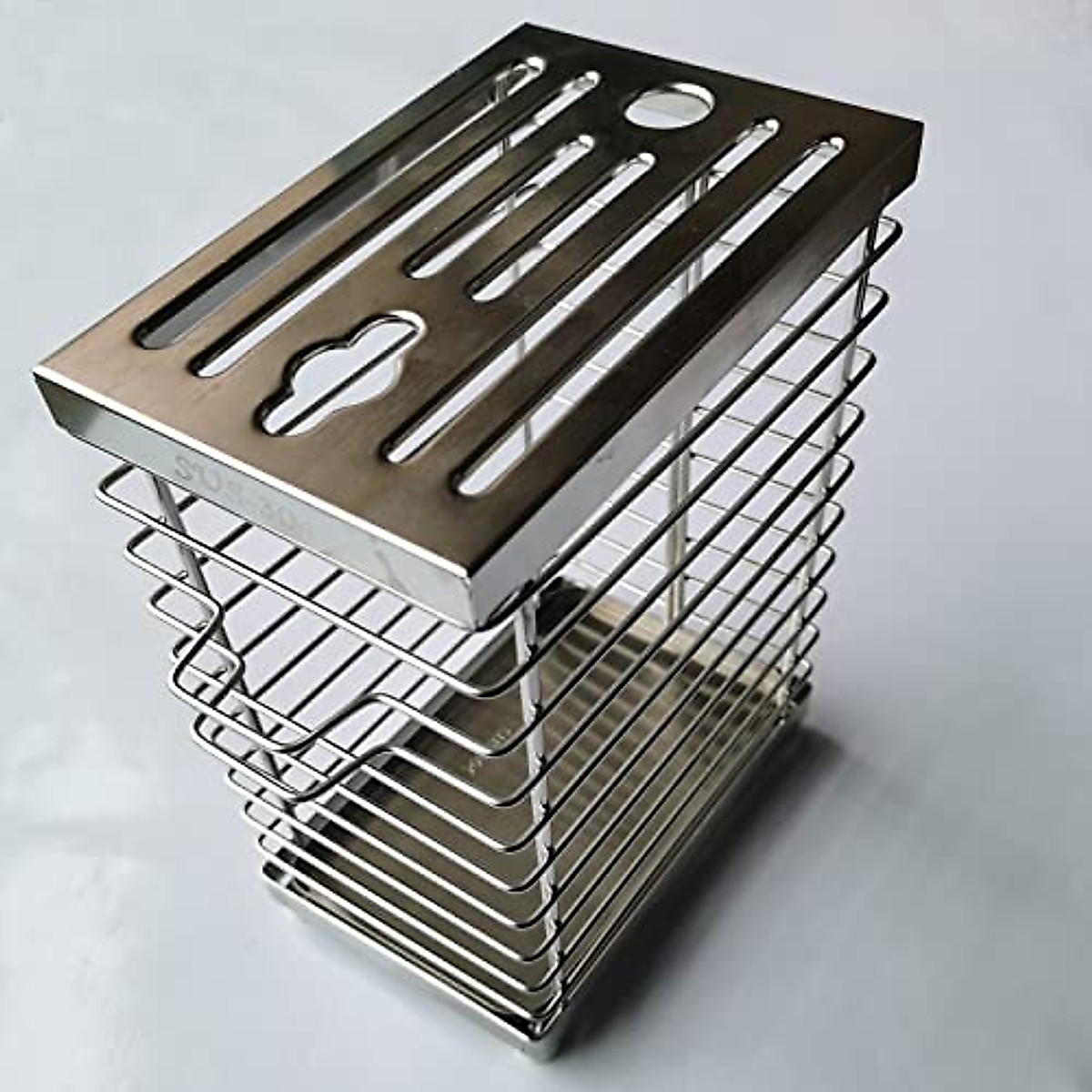 Sublibelief Knife Rests - Knife Block Holder Kitchen Stainless Steel Knife Organizer Storage Stand 8 Slots Top Hollow Iron Wire Different Size Shape Knife Sharpeners Scissors Kitchen