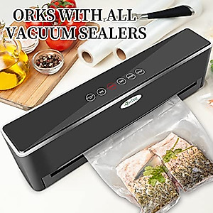 VEBUG Vacuum Sealer Bags Quart Size 100 Gallon 11x16Inch Seal a Meal BPA Free Heavy Duty Commercial Grade Great for vac storage Meal Prep or Sous Vide