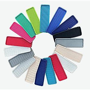 Happitasa Silicone Kitchen Sink Organizer Tray, Sponge Holder and Countertop Protector | Straight Lines Style (SAND DOLLAR, 12"x4")