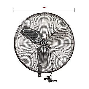 TPI 8749102 CACU24WO Oscillating Commercial Wall Fan, 24"