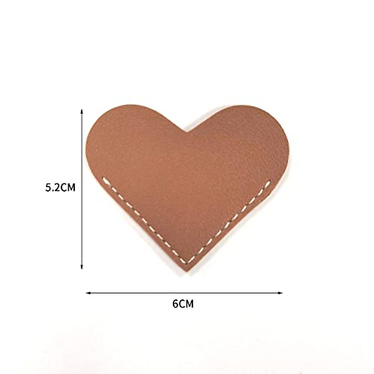 6 Pieces Mini Heart Bookmarks Artificial Leather Heart Corner Page Bookmark Reading Page Clips Gift for Women Book Lovers (6)