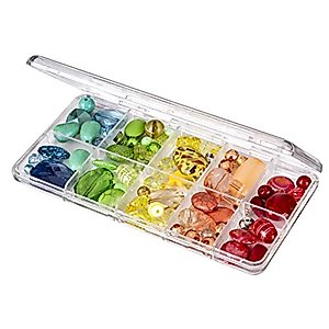 ArtBin 6907AB Slim Line 10 Compartment Small Art & Craft Organizer, [1] Plastic Storage Case, Clear