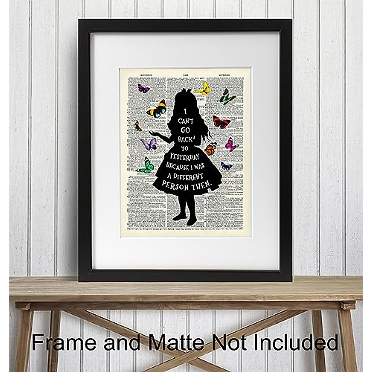 Alice in Wonderland Quote Art 11x14 - Funny Sayings Wall Decor - Alice in Wonderland Decor - Trendy Room Decor - Womens Bedroom Decor - Office Decoration - Inspirational Quotes - Lewis Carroll