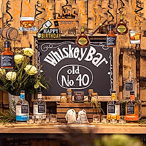 UOMNICUE Whiskey Swirls Happy Birthday Party Decorations for Men, Perfection Party Supplies Whiskey Party Hanging Swirls Ceiling Streamers for 30th 40th 50th Birthday Decorations Cheers Party