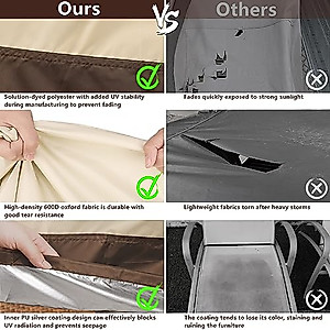 Wanocean Chaise Lounge Cover Outdoor Waterproof, Lounge Chair Cover for Patio Furniture Heavy Duty, UV & Fade Resistant, All Weather Protection