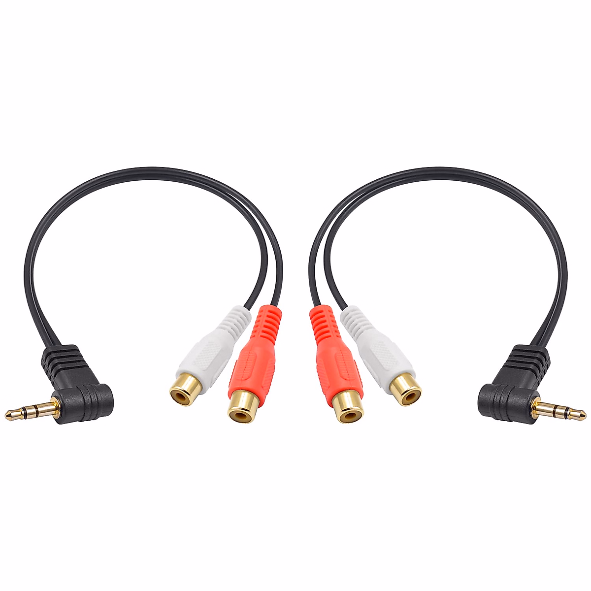 Poyiccot 3.5mm to RCA Cable, 3.5mm to 2RCA Female Audio Cable, RCA to Aux Cable Hi-Fi Sound RCA Stereo Audio Cord Gold Plated RCA Y Splitter Cable for MP3 Tablet Computer Speaker 25cm/0.8ft