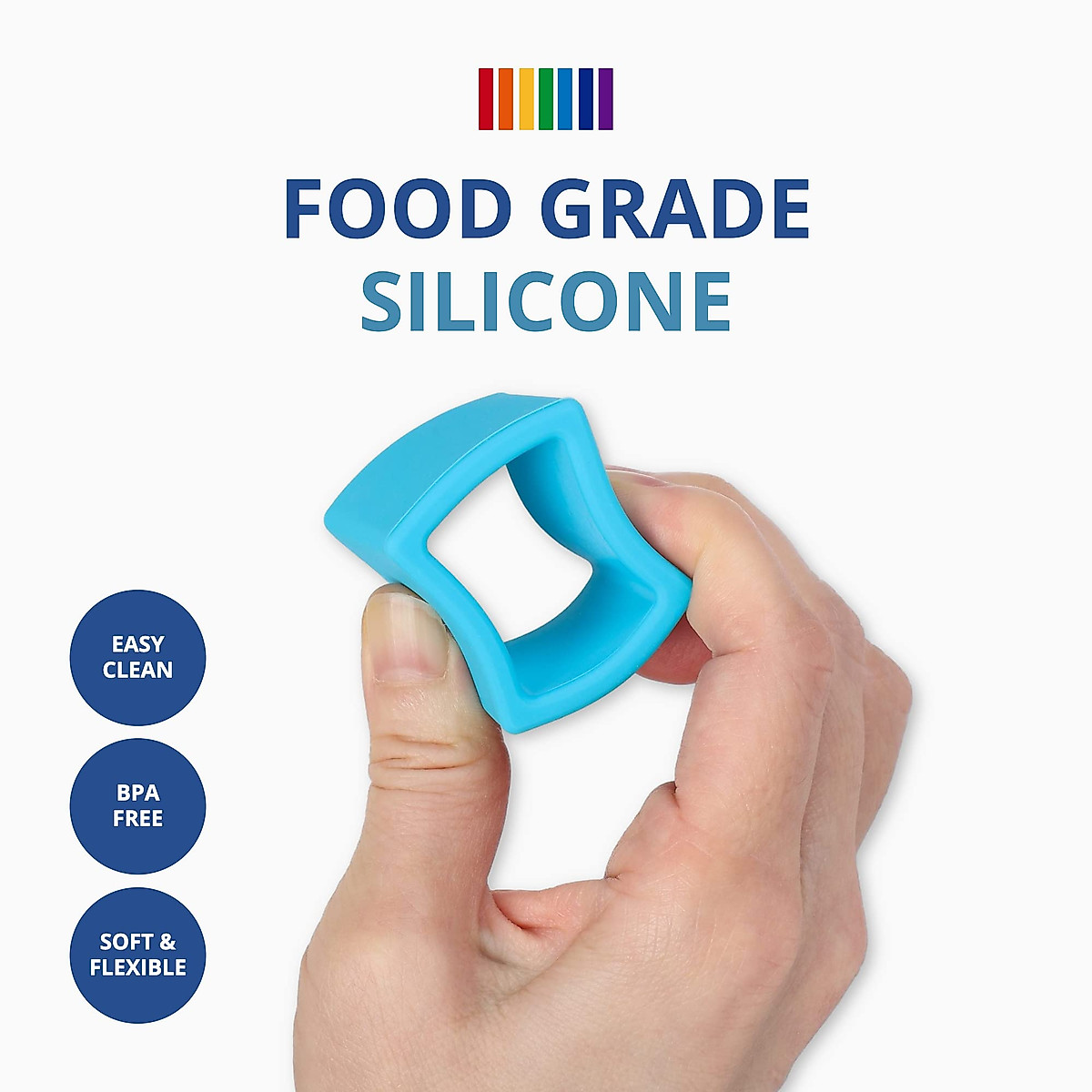 BLUE GINKGO Silicone Rainbow Blocks - Giftable Soft Blocks for Kids | BPA Free Silicone Blocks | Montessori Blocks, Silicone Rainbow Stacking Toy with Sorting Tray (24 PC - Vibrant)