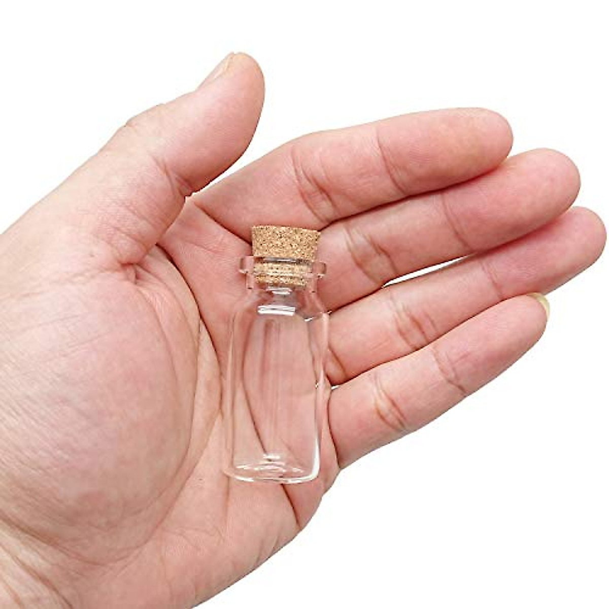 Axe Sickle 10 mL Cork Stopper Glass Bottles Mini Transparent Glass Bottles 24 Pcs.