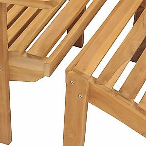 Tidyard Garden Adirondack Chair with Footrest Teak Wood Reclining Lounge Chair for Patio, Garden, Backyard, Poolside, Outdoor Furniture 26 x 59.4 x 38.6 Inches (W x D x H)