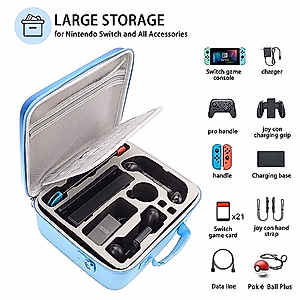Zelda Breath of the Wild Carrying Case for Nintendo Switch/Switch OLED Model - Portable Deluxe Hard Shell Travel Case Messenger Bag for Switch Console, Pro Controller & Accessories