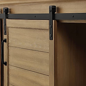 OVE Decors Edenderry 72" Double Undermount Sink Bathroom Vanity with Cultured Marble Countertop and Barn Doors, Pre-Assembled | Backsplash Included | 03 Drawers and Power Bar, 72 inches, Rustic Almond