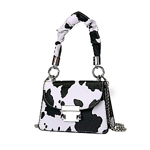 PURFANREE Women Cow Print Shoulder Bag Small Clutch Evening Purse Crossbody Handbag Satchel Bag Mini Purse